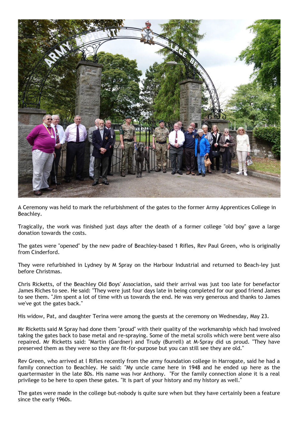 The Beachley Gate – Army Apprentices College and Beachley Old Boys ...